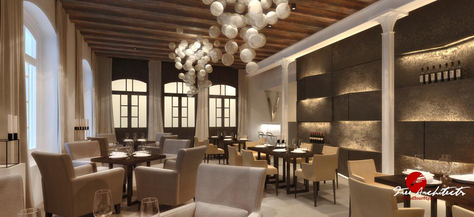 Návrh restaurace - luxusní část restaurace