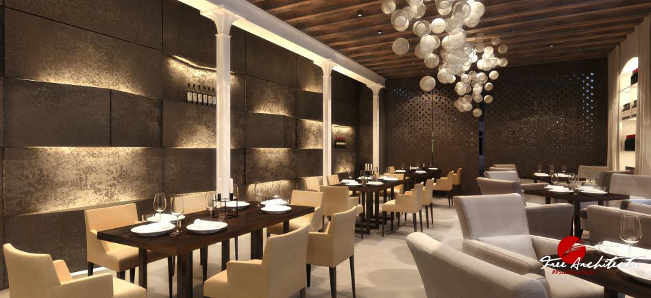 Návrh restaurace - luxusní část restaurace